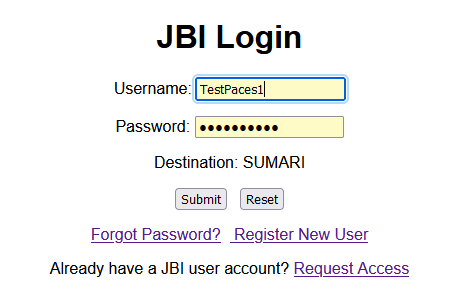 JBI login options