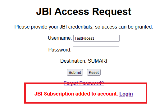 JBI login options